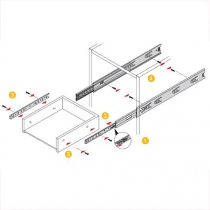 Hettich 5632 Full Extension Drawer Slides - 18" (05632-018-01500)