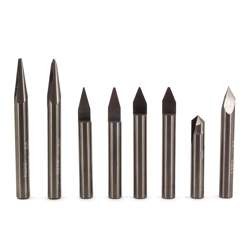 8pc. CNC Engraving Bit Set (1/4" Shank), 708 (Whiteside Machine)