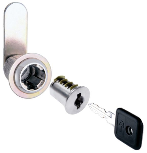 Nickel Cam Lock (w/ 2 Keys) - 30mm, CAM-LOCK-KIT (US Futaba)
