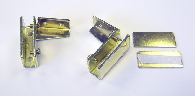 Inlay Glass Door Hinge (40 x 20 mm) - Brass, FT2175100001 (US Futaba)
