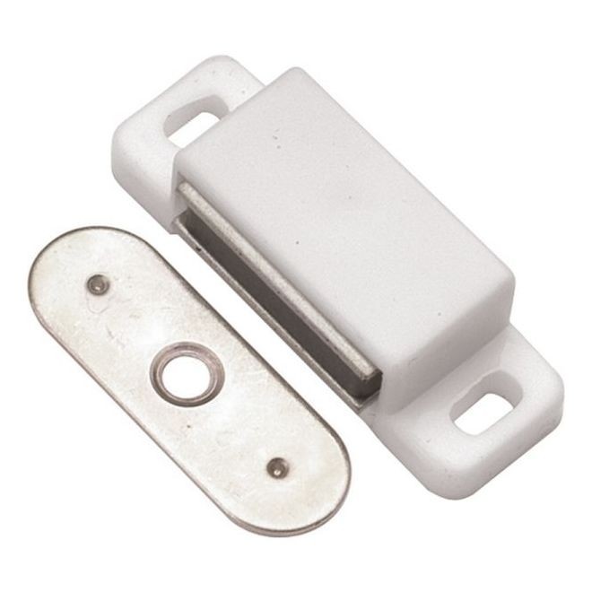 Small Magnetic Catch (White) - 1/2" x 1 3/4", P650-W (Belwith Products)